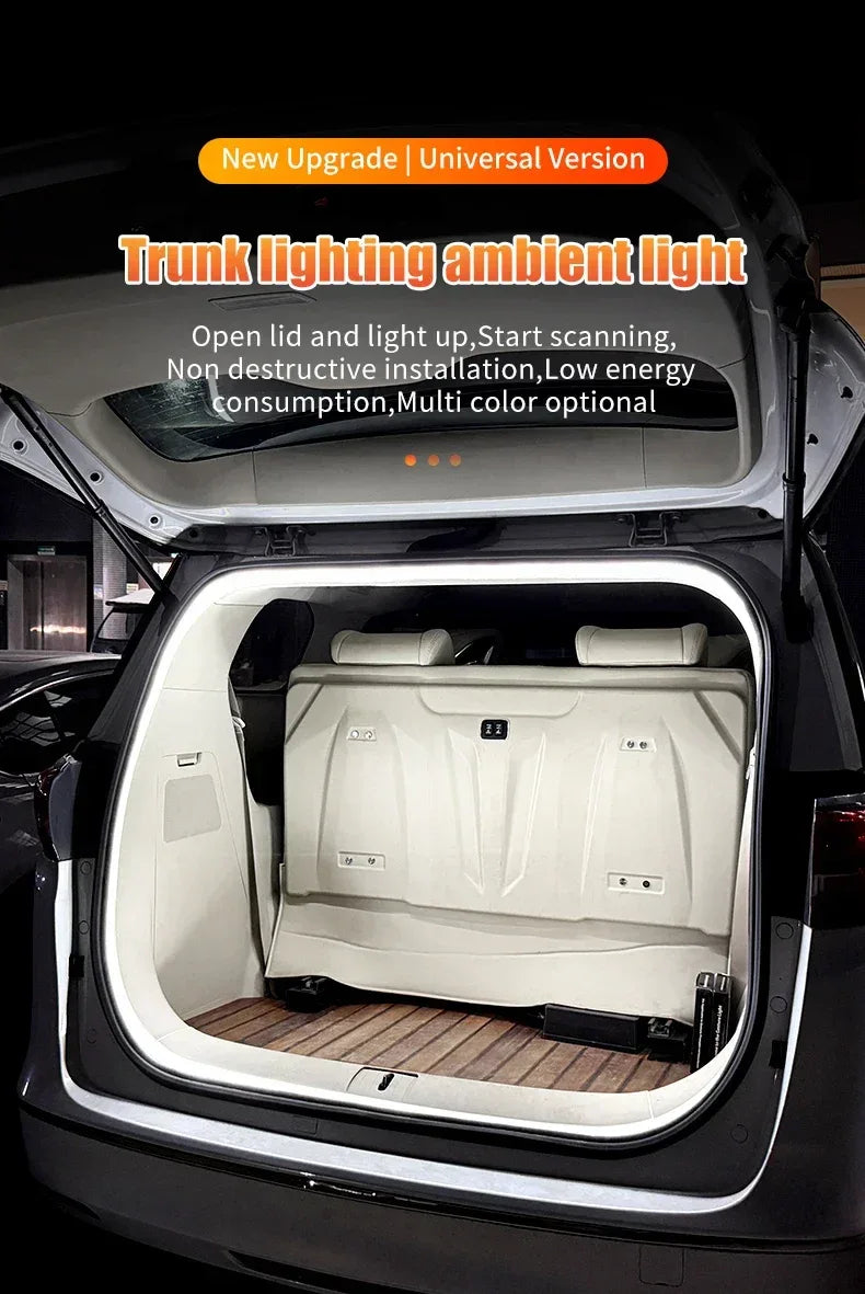 Automatic Trunk LED Light Strip Wiring-Free Sensing Ambient Lighting ...