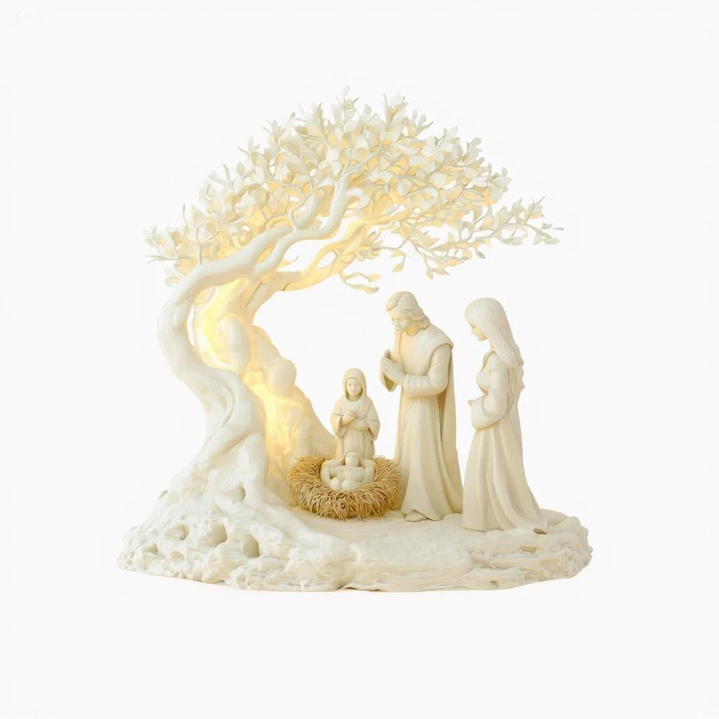 Jesus & Tree of Life Acrylic Statue Holy Family Newborn Home Ornament ...